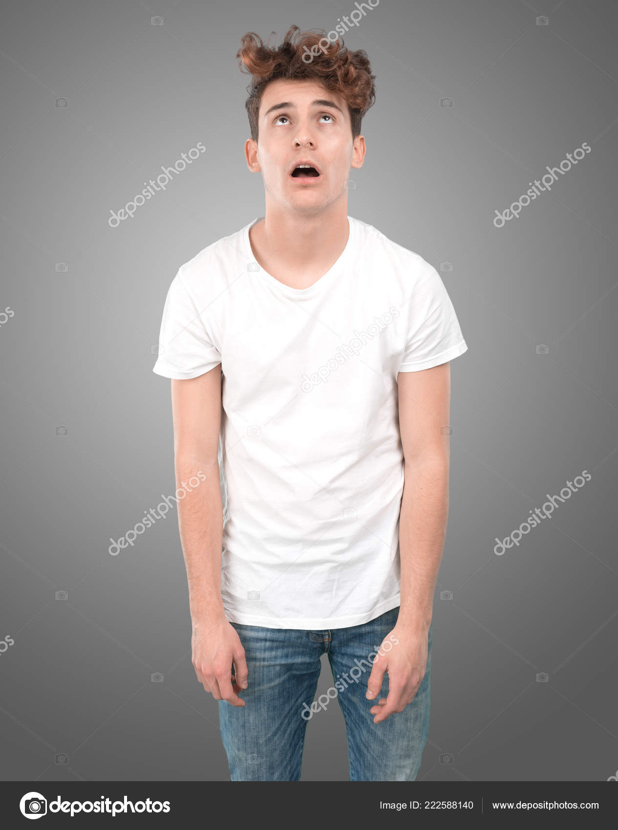 Tired Young Guy Posing — Stock Photo © agongallud #222588140