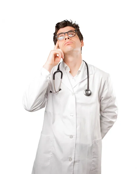 Expressive happy surprised doctor, isolated on white — Stock Photo © g ...