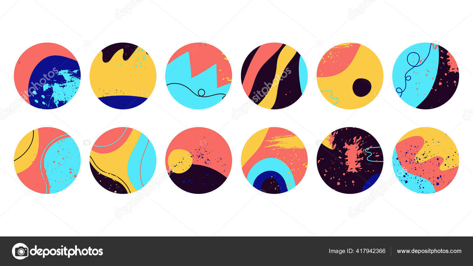 Highlights Covers Set Modern Vector Layouts Hand Drawn Organic Shapes ...