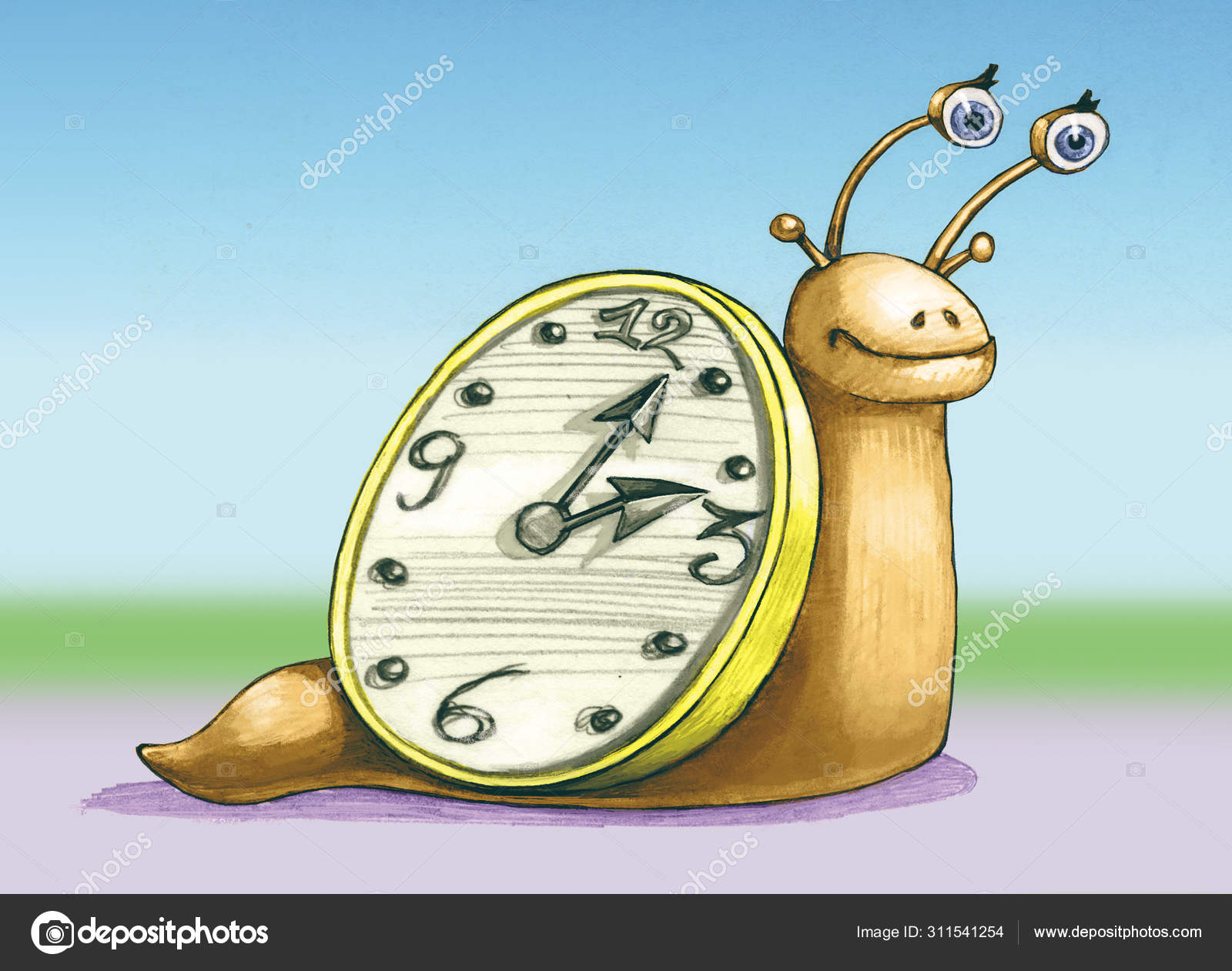 Slow time allegory Stock Illustration by ©nuvolanevicata #311541254
