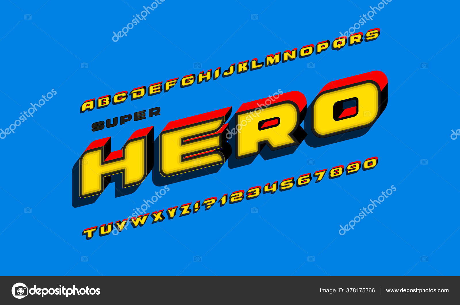 Comics Style Font Design Alphabet Letters Numbers Vector Illustration ...