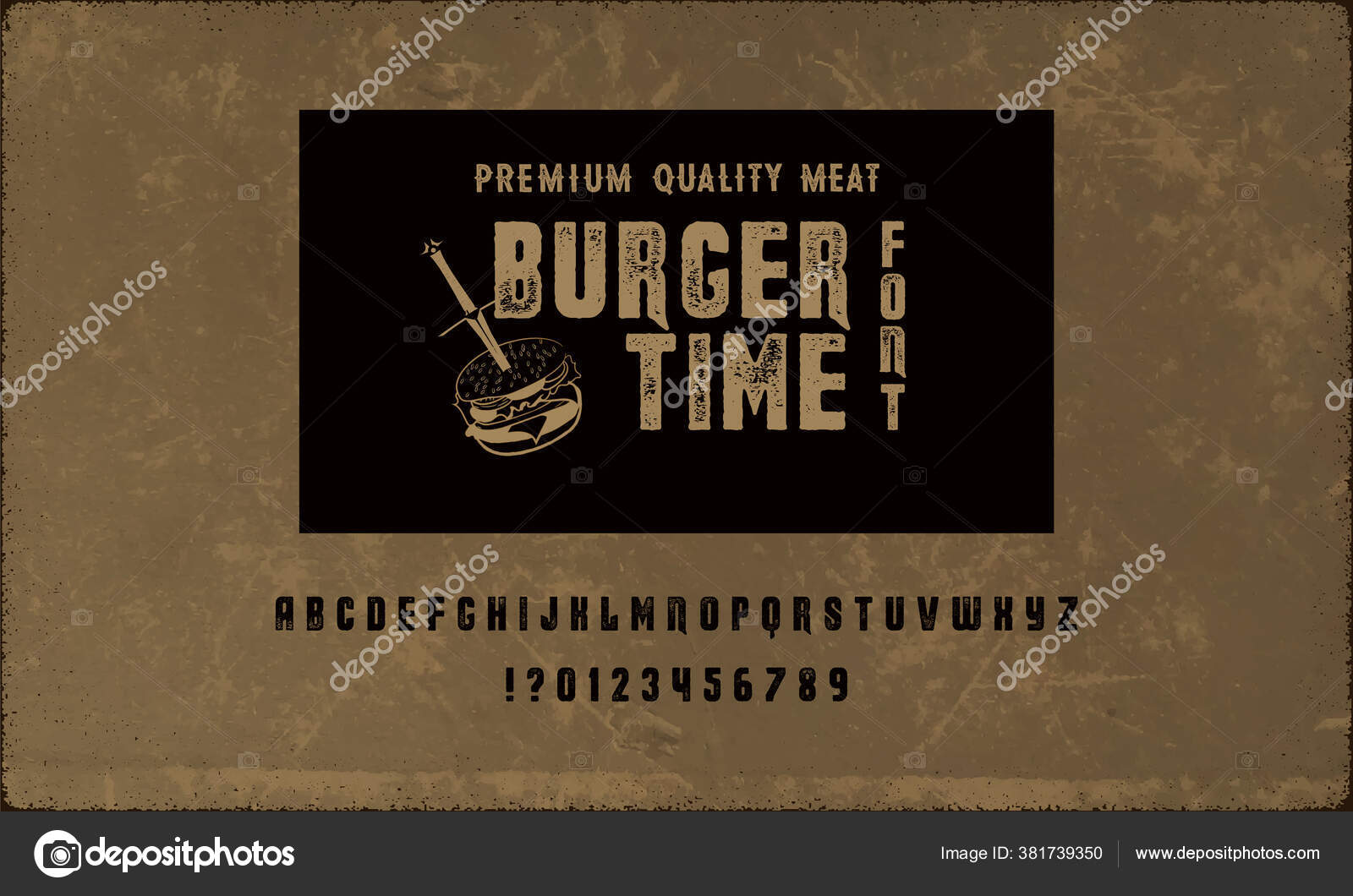 Font Burger Vintage Typeface Design Fashion Type Flare Serif Textured ...