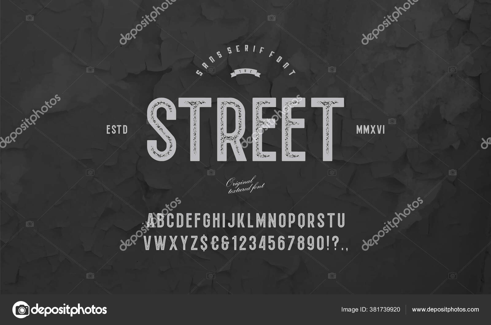 Oryginalny Alfabet Wyświetlacza Vintage Czcionek Projektowania Rodzaj ...