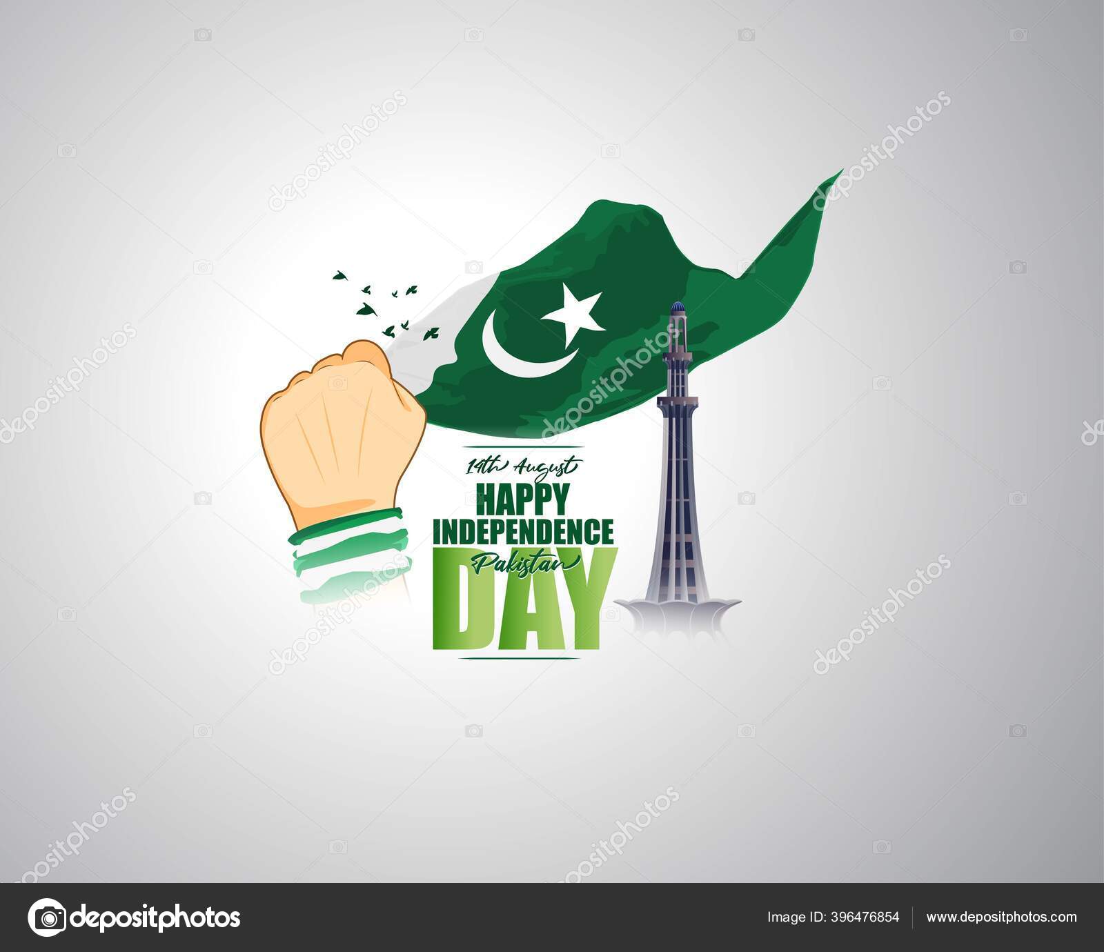 Vector Illustration Pakistan Independence Day 14Th August Stock Vector ...
