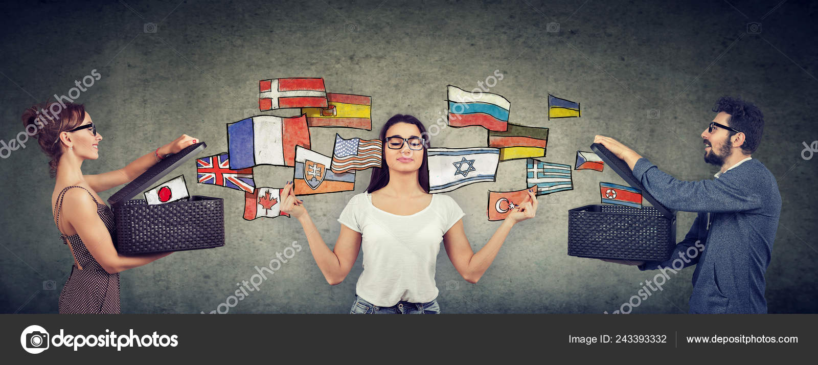 Young Girl Meditating Learning Different Languages Being Exposed ...