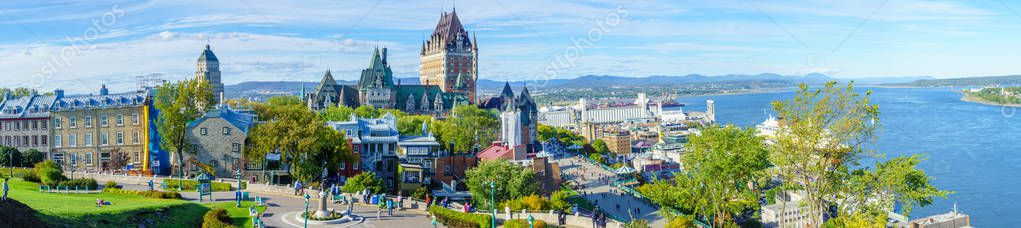 Quebec City, Canadá - 27 de septiembre de 2018: Vista panorámica del ...