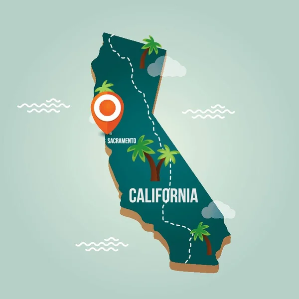 Mapas de california imágenes de stock de arte vectorial | Depositphotos