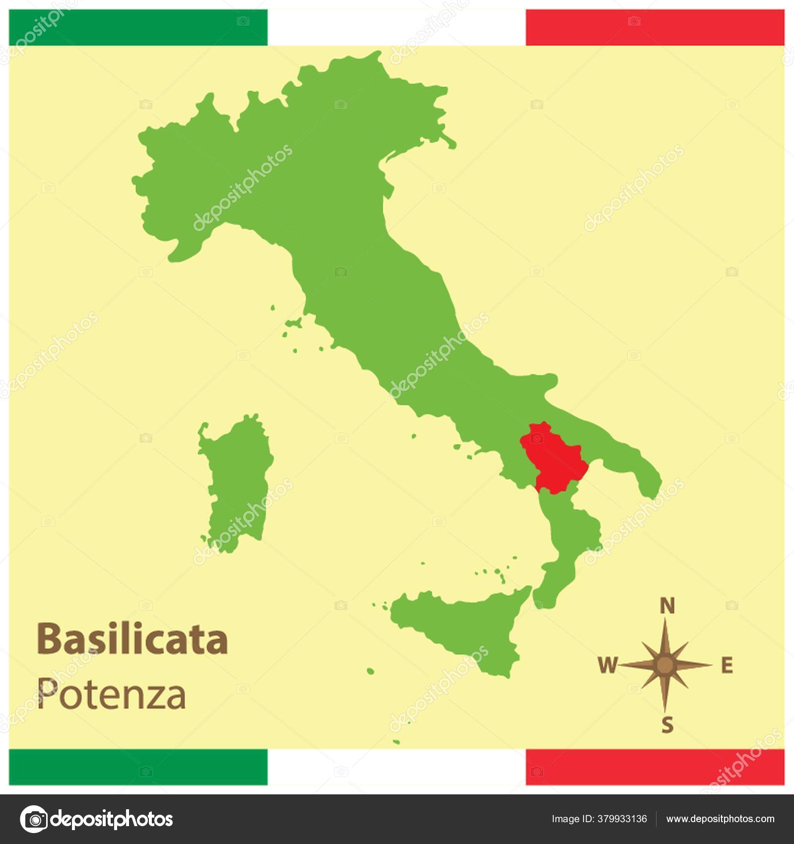 Basilicata Italy Map Stock Vector Image by ©captainvector #379933136