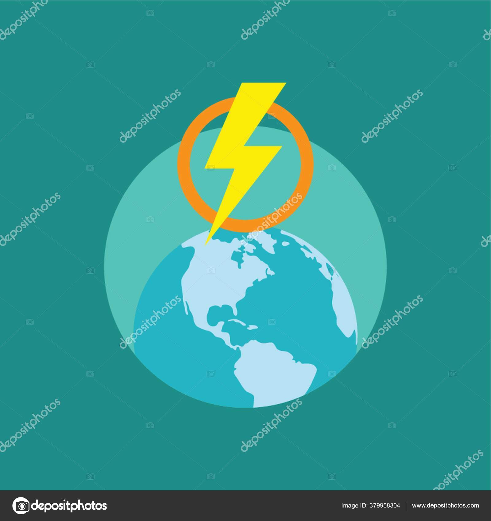 Earth Lightning Bolt — Stock Vector © captainvector #379958304