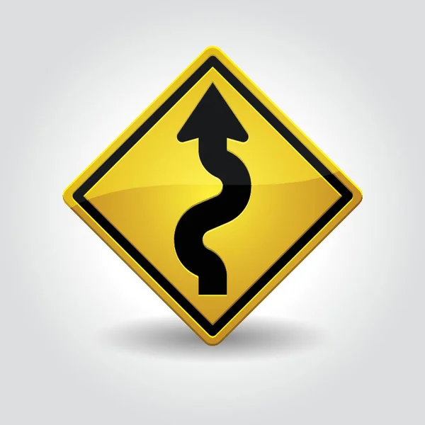 96 Winding road left road sign Vector Images - Free & Royalty-free ...
