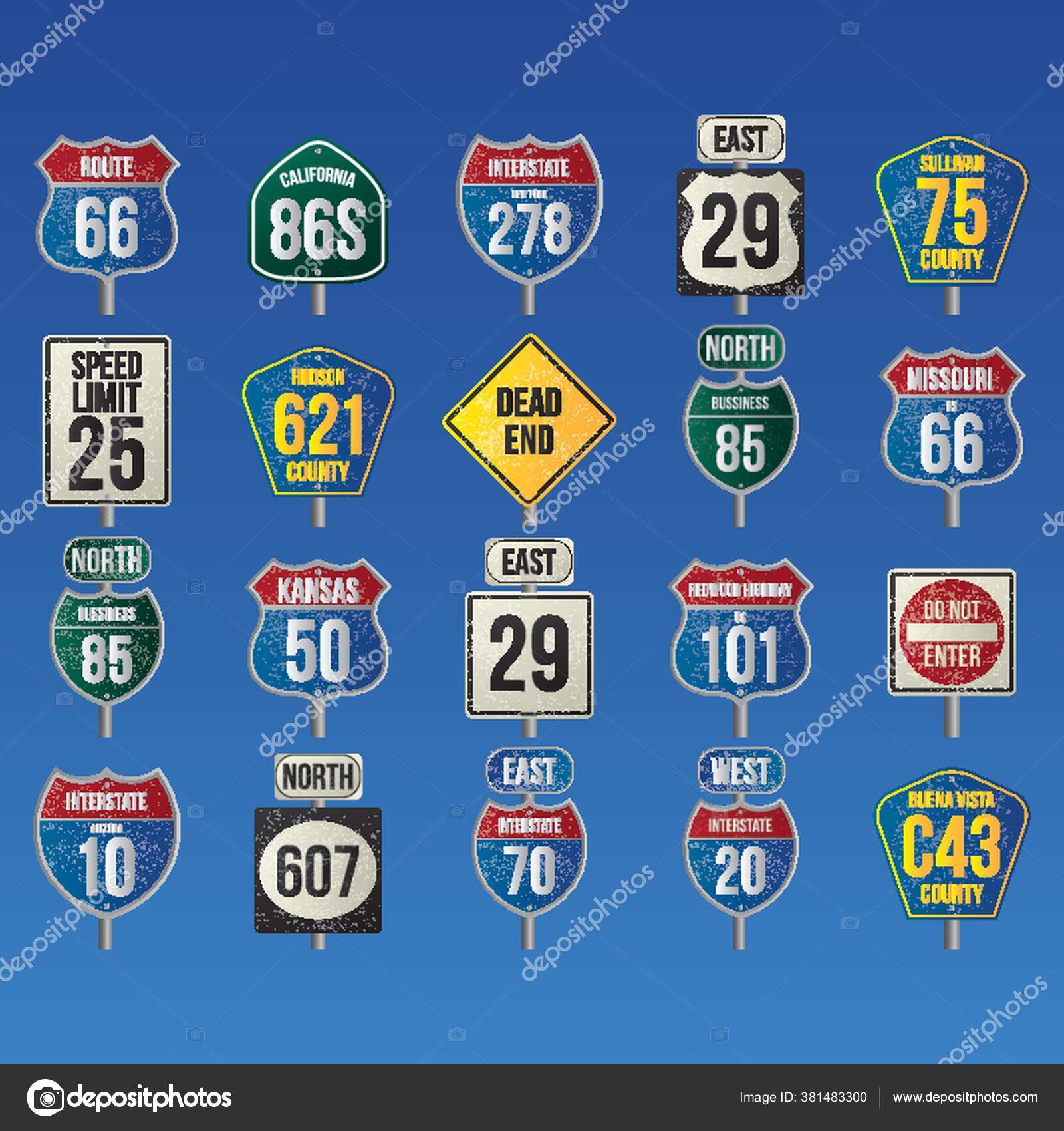 Interstate Highway Signs