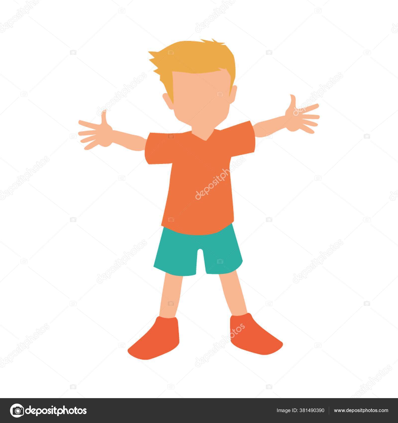 Niño Con Los Brazos Abiertos Vector de stock #381490390 de ©captainvector