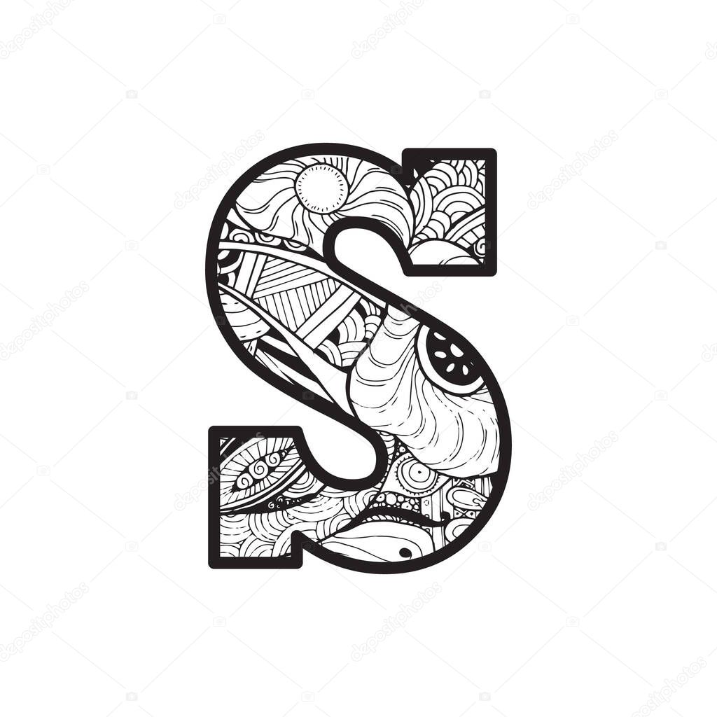 Letra S, ilustraci n vectorial 2024