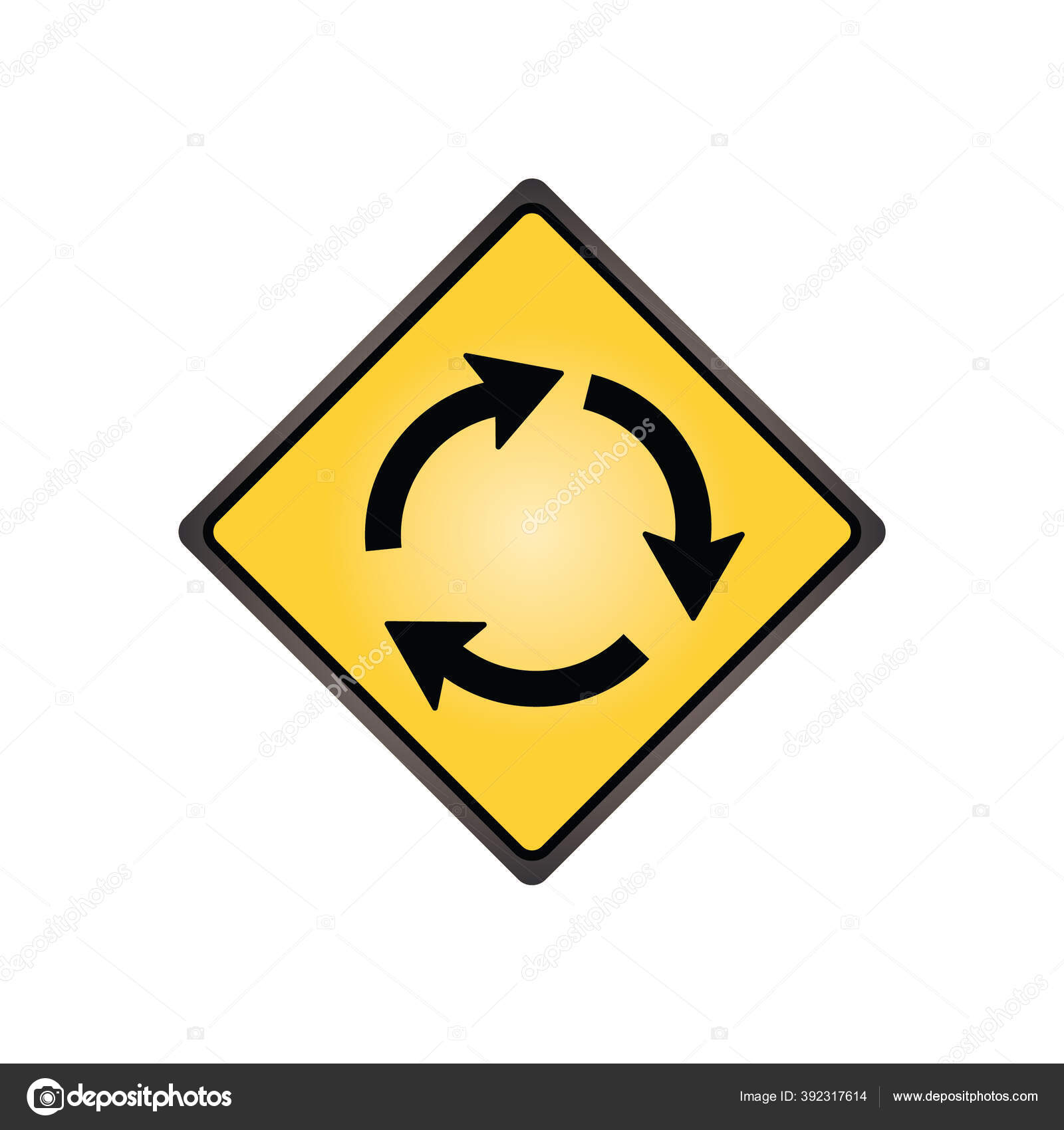 Vector Illustration Yellow Traffic Sign — Stock Vector © captainvector ...