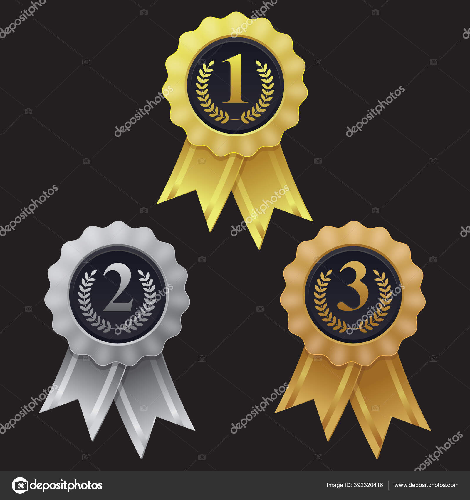 Winner Rosette Stylized Vector Illustration Stock Vector Image by ...