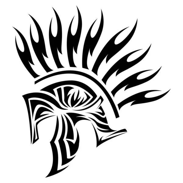 Spartan Helmet Tribal Tattoo