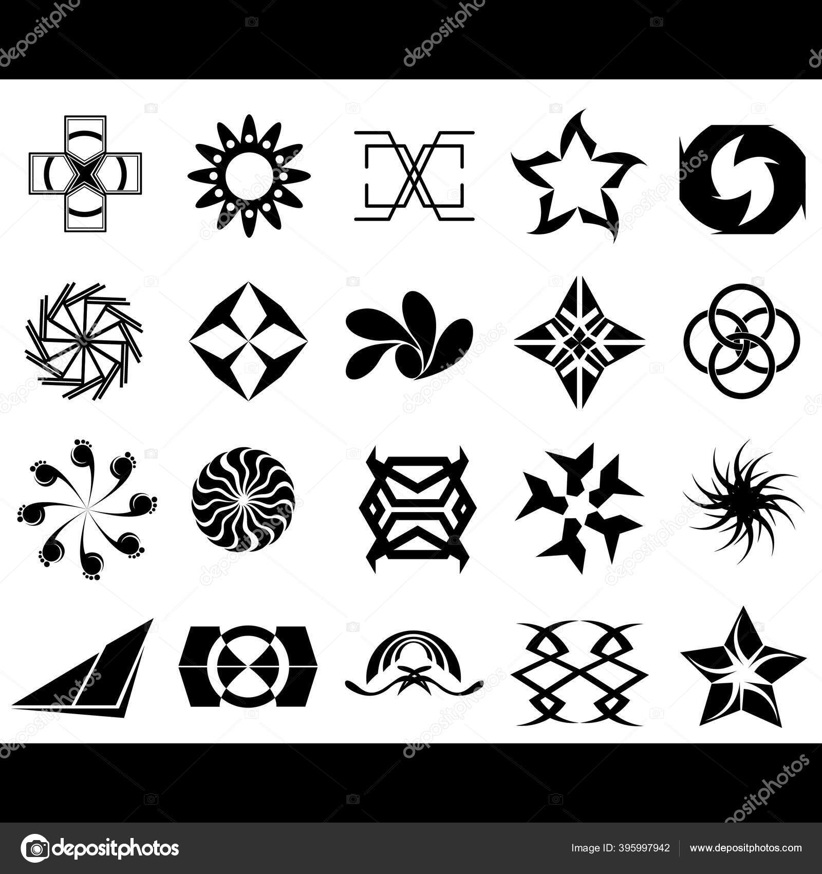 Set Vector Icons Black White Stock Vector Image by ©captainvector ...