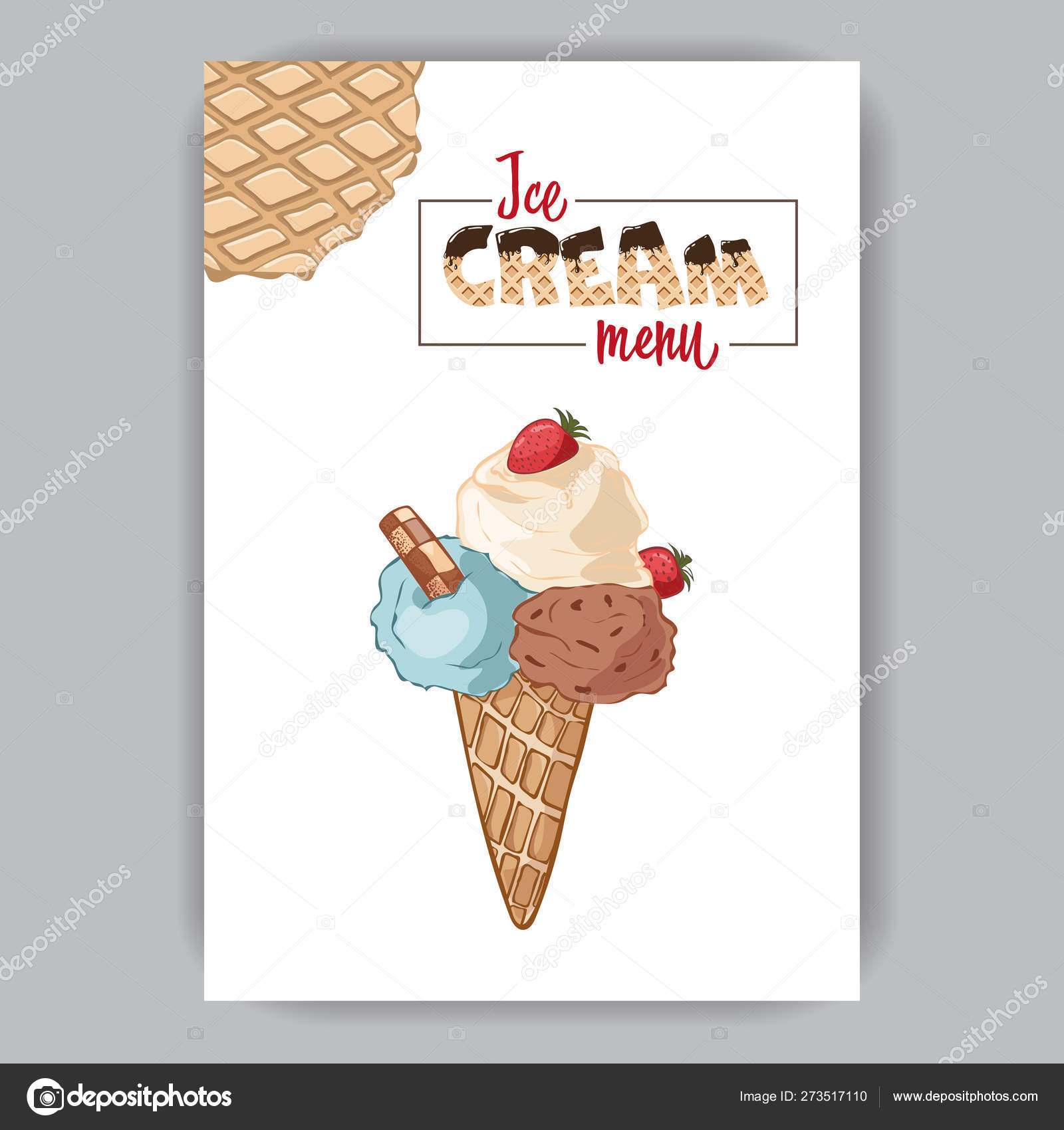 Ice cream menu with ice cream cone Stock Vector Image by ©Zaharia_Bosh ...