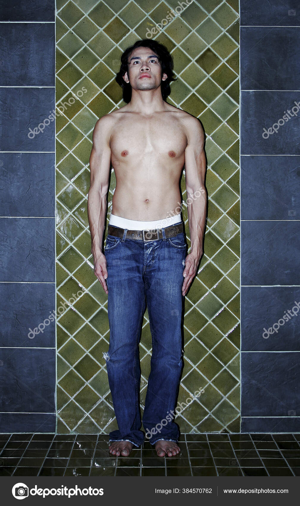 Guy Standing Up Shirtless