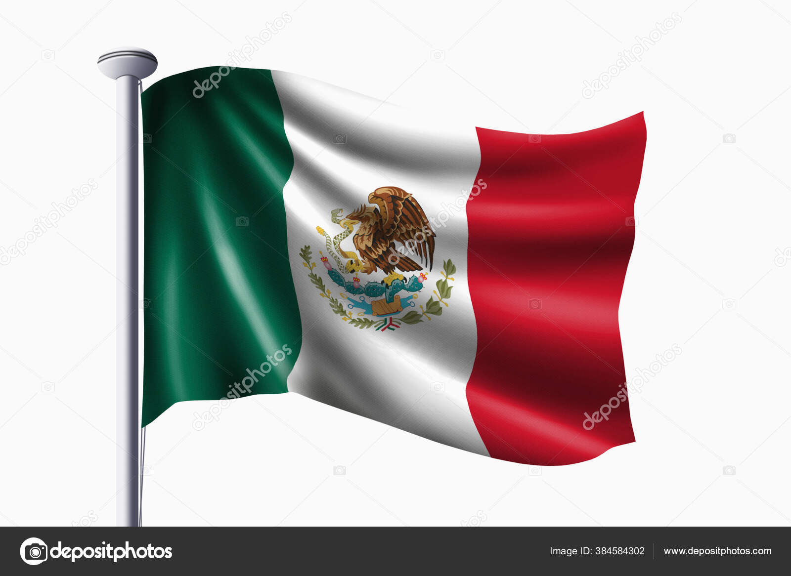 Bandera México Ondeando Bandera Ilustración de stock #384584302 de ©image_hit