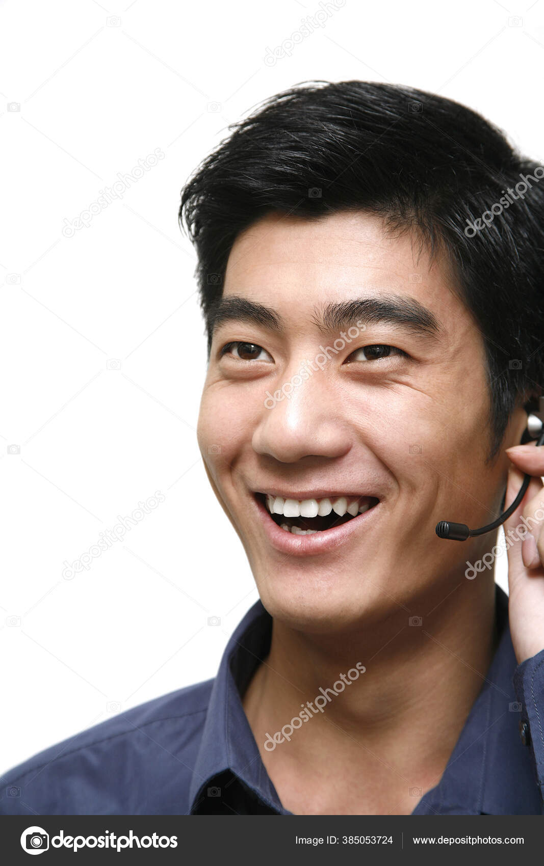 Man Talking Telephone Headset — Stock Photo © image_hit #385053724 Man Talking Telephone Headset — Stock Photo © image_hit #385053724