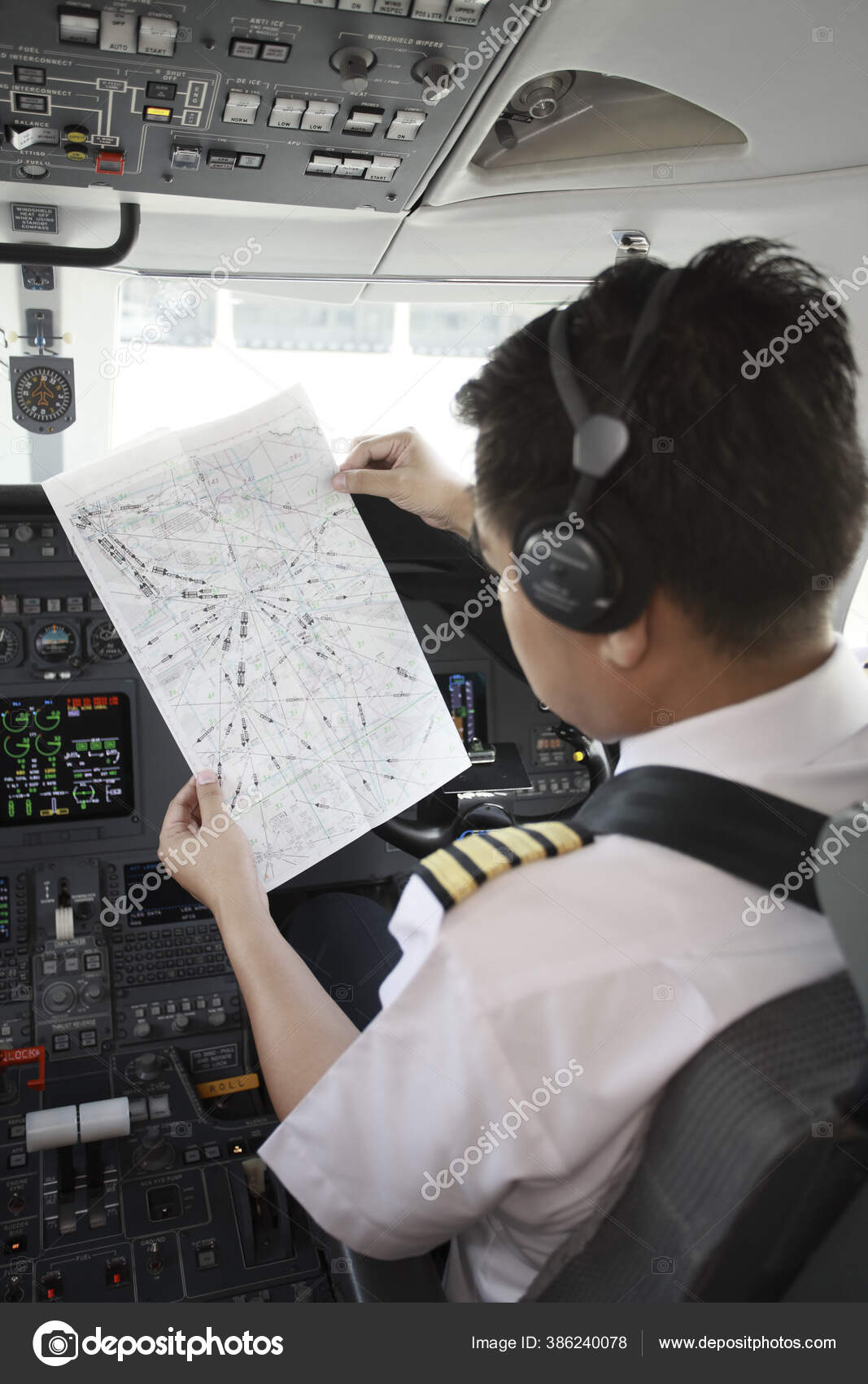 Pilot Private Jet Cockpit — Stock Photo © image_hit #386240078