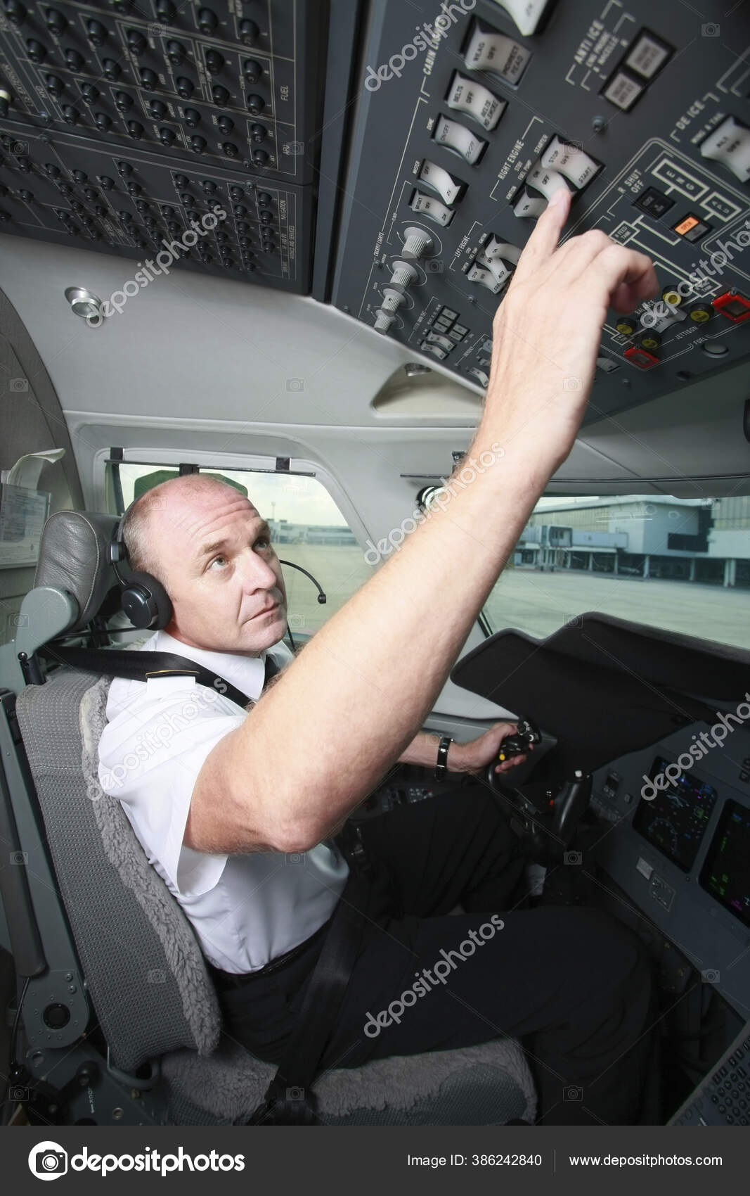 Pilot Private Jet Cockpit Stock Photo by ©image_hit 386242840