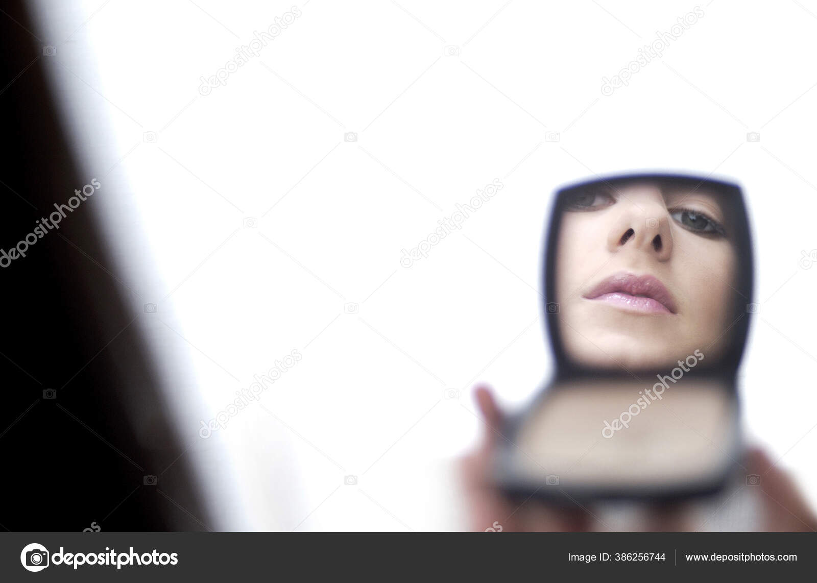 Mirror Reflection Woman's Face — Stock Photo © image_hit #386256744