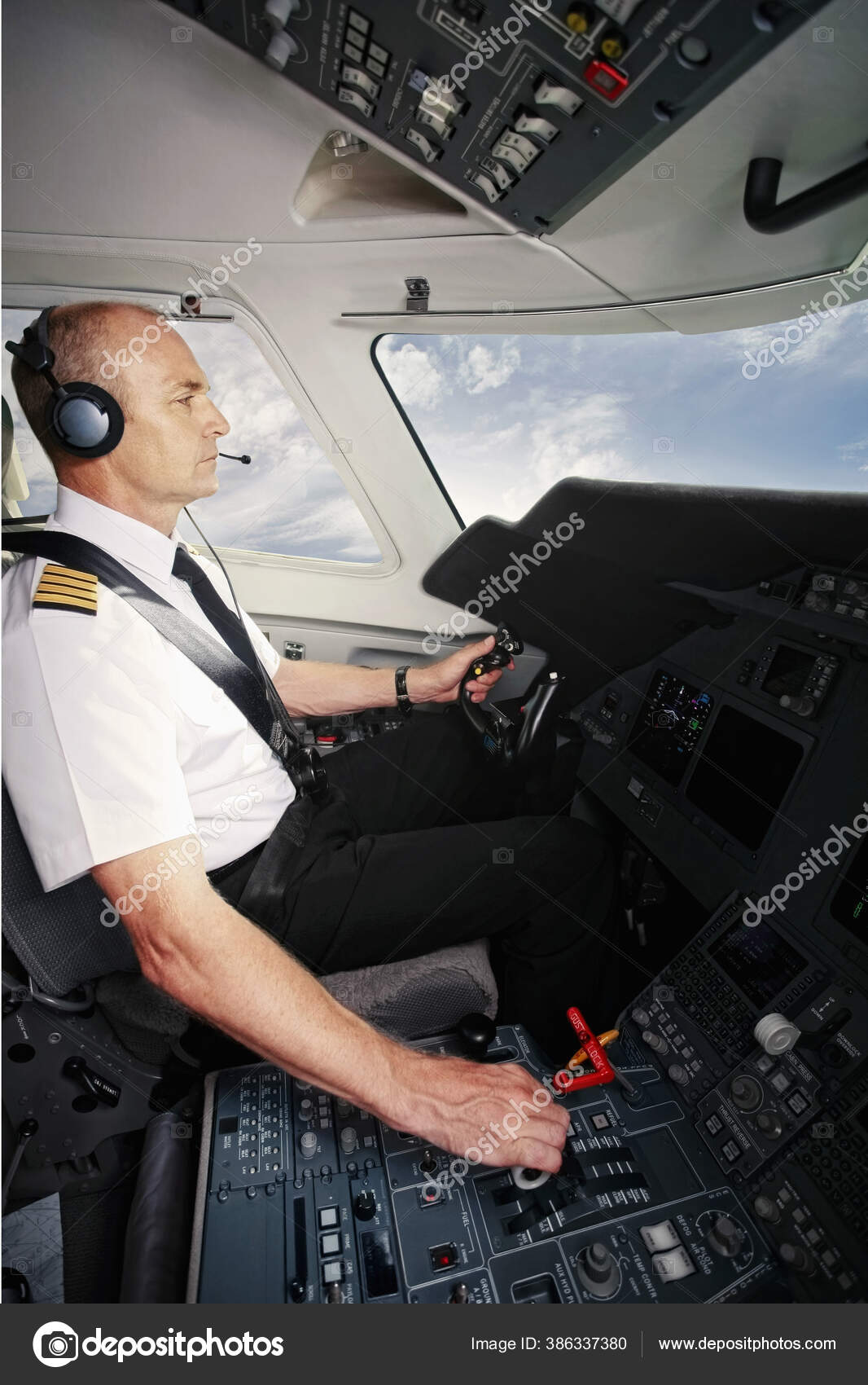 Pilot Private Jet Cockpit Stock Photo by ©image_hit 386337380