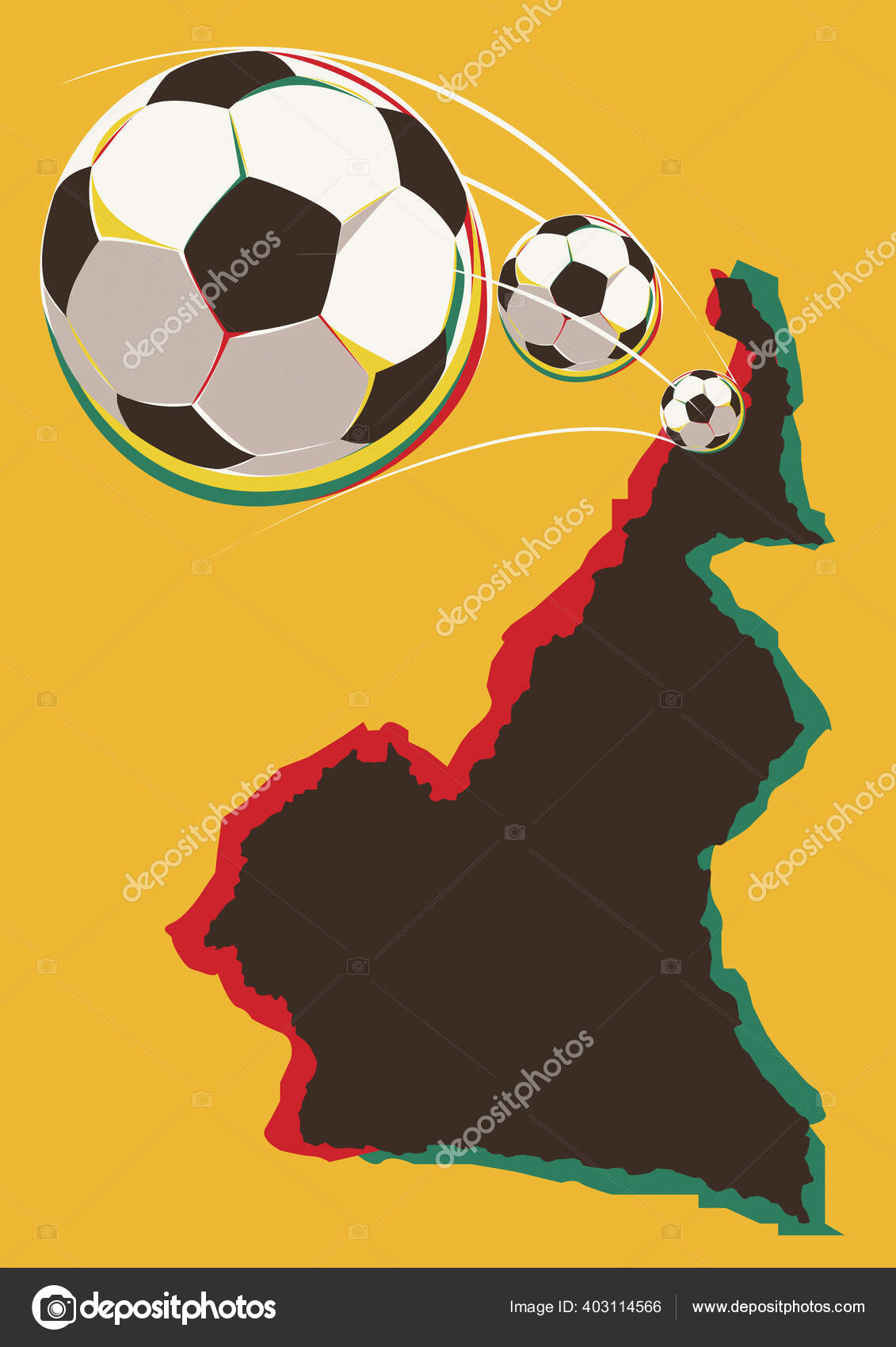 Geography Cameroon Soccer Team Vector Illustration Stock Vector Image ...
