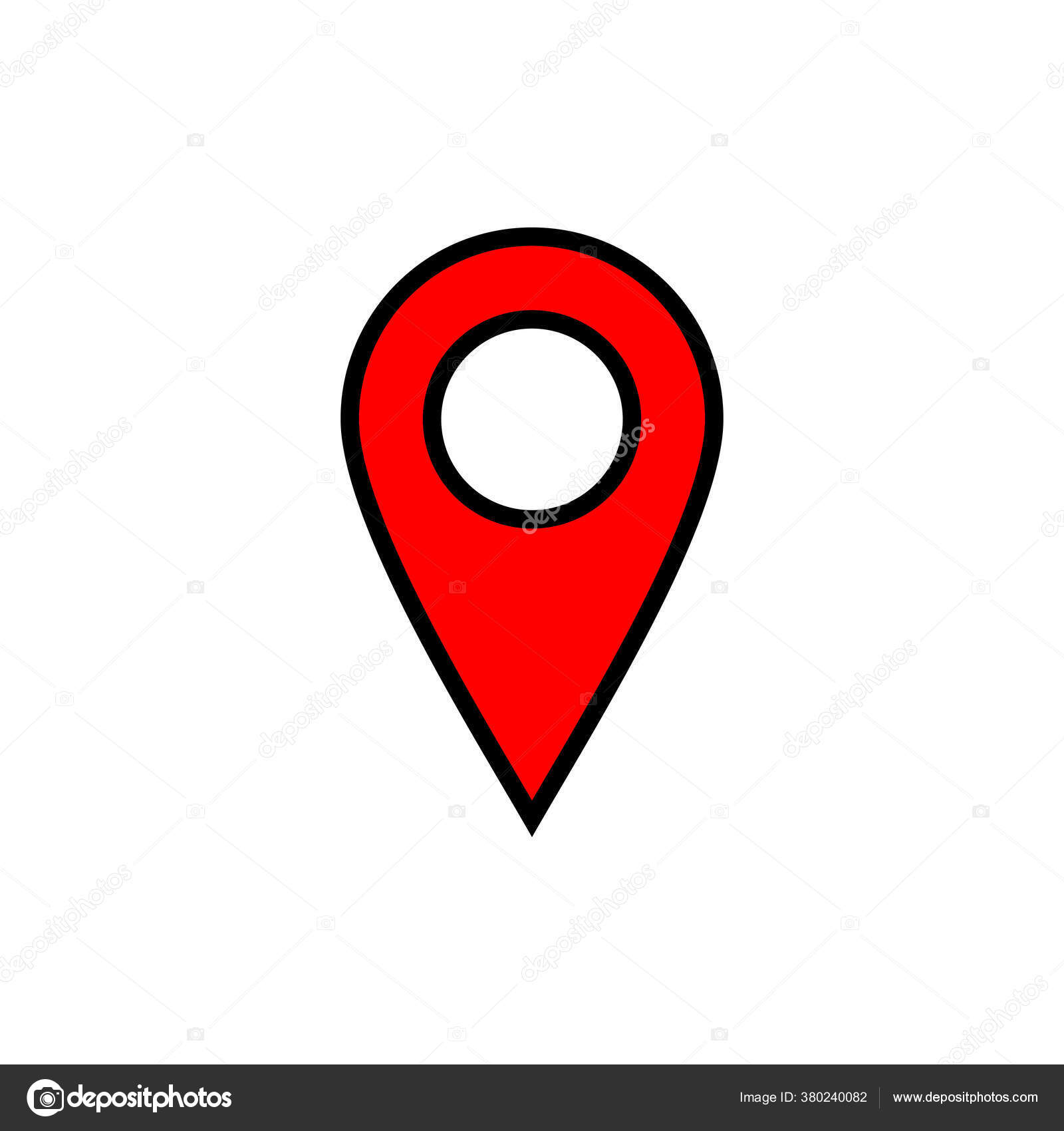 Icono Pin Aislado Sobre Fondo Blanco Icono Ubicación Icono Puntero ...