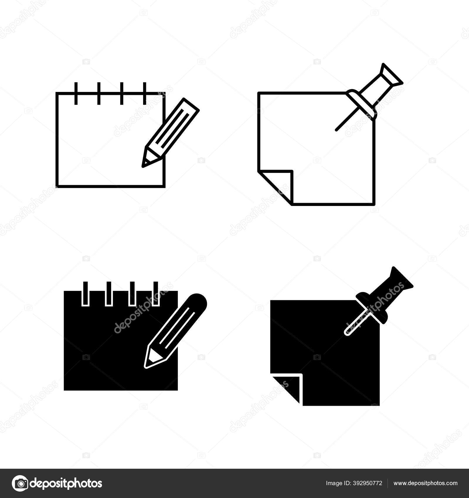 Image vectorielle Ensemble D'icônes Note Prendre Note Icône Vecteur ...