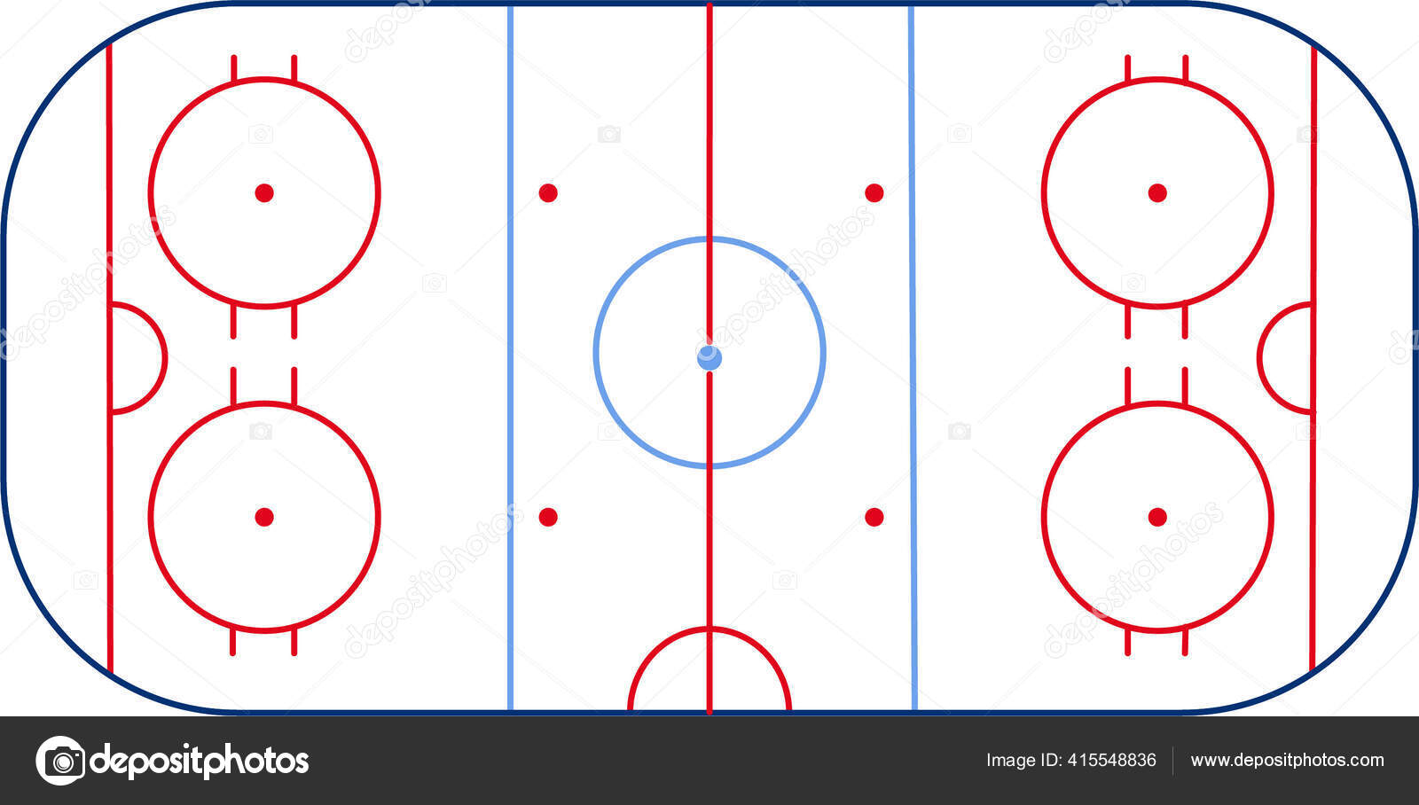 Hockey Rink Top View Vector Stock Vector by ©YaroslavBi 415548836