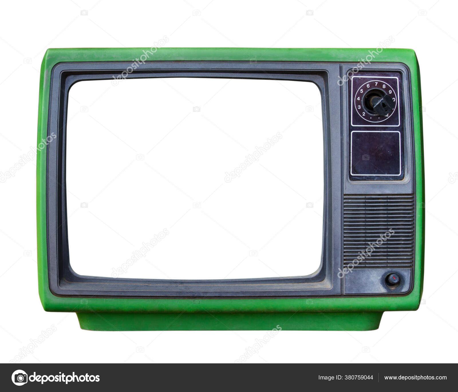 Green Classic Vintage Retro Style Old Television Cut Screen Old — Stock ...