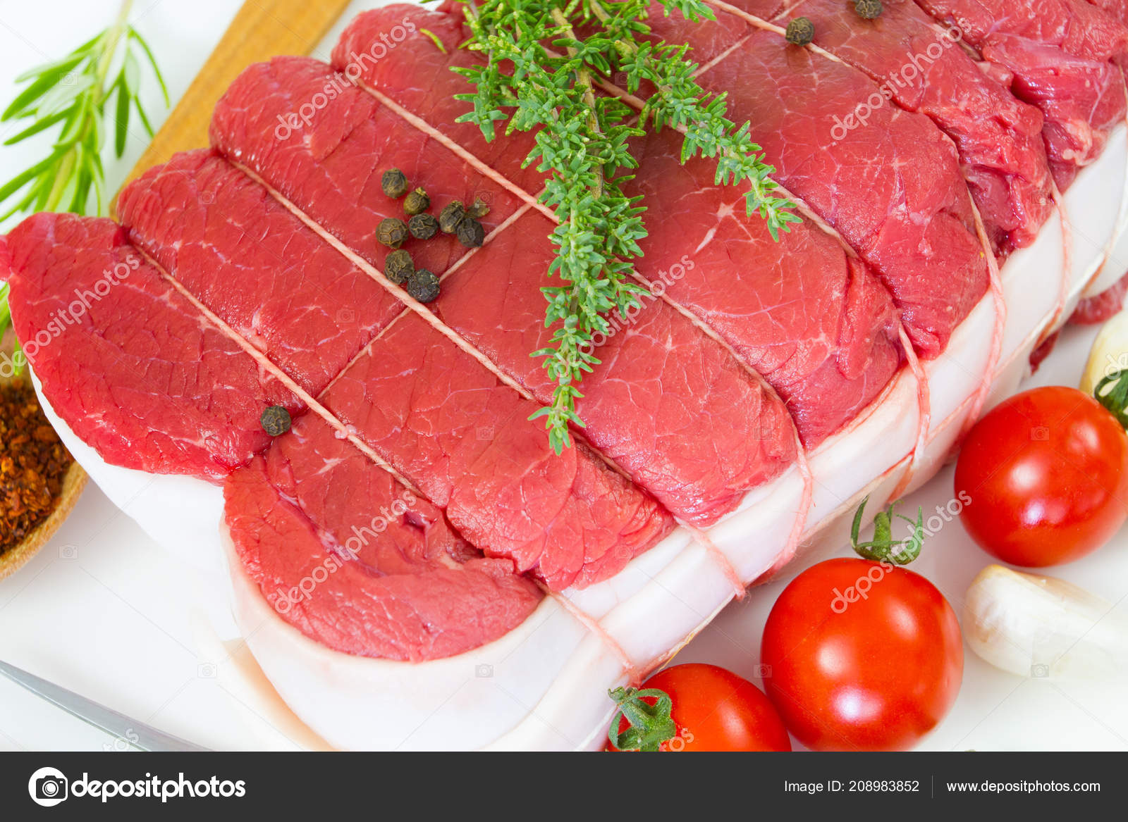 Roast Raw Beef Butchery — Stock Photo © frederiquewacquier #208983852