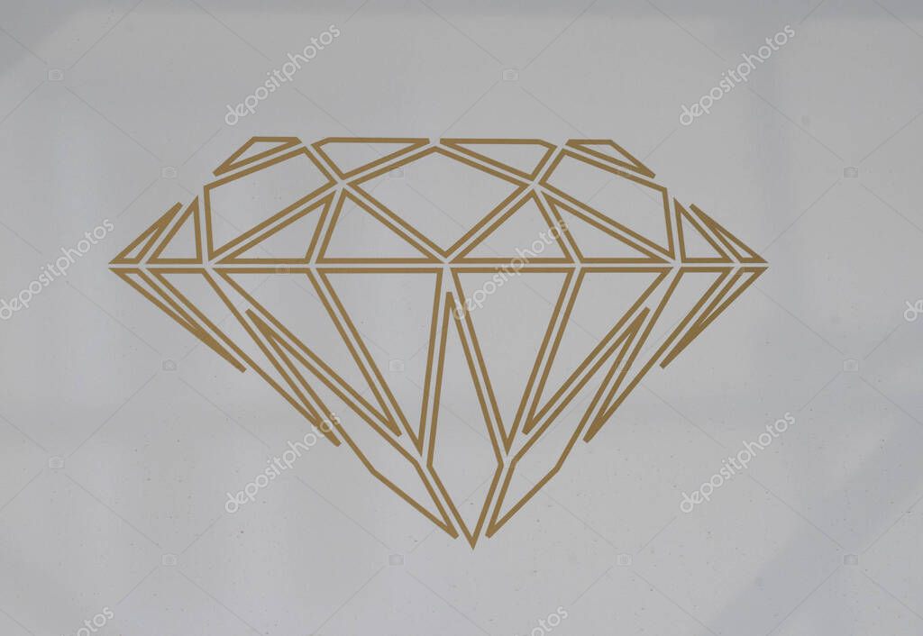 un signo de diamante dorado sobre fondo blanco, valioso símbolo de la ...