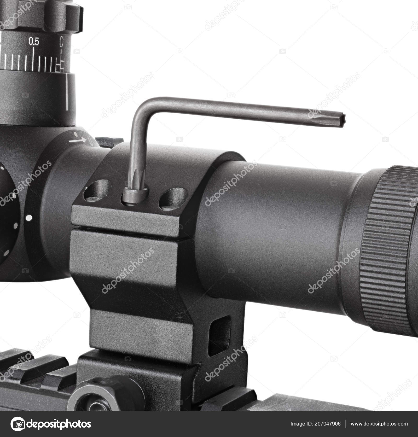 Hex Key Turning Rifle Scope Bolt Its Base Rings — Stock Photo © gsagi ...