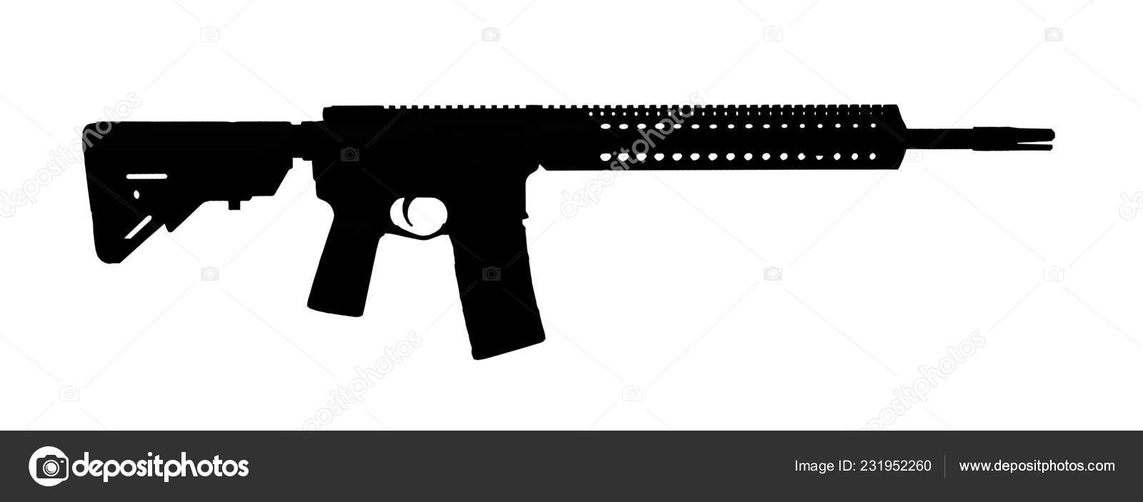 Black Silhouette Rifle Stock Collapsed — Stock Photo © gsagi #231952260