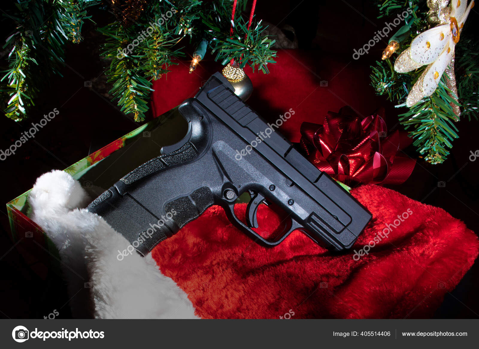 Black Polymer Handgun Box Christmas Tree Stock Photo by ©gsagi 405514406