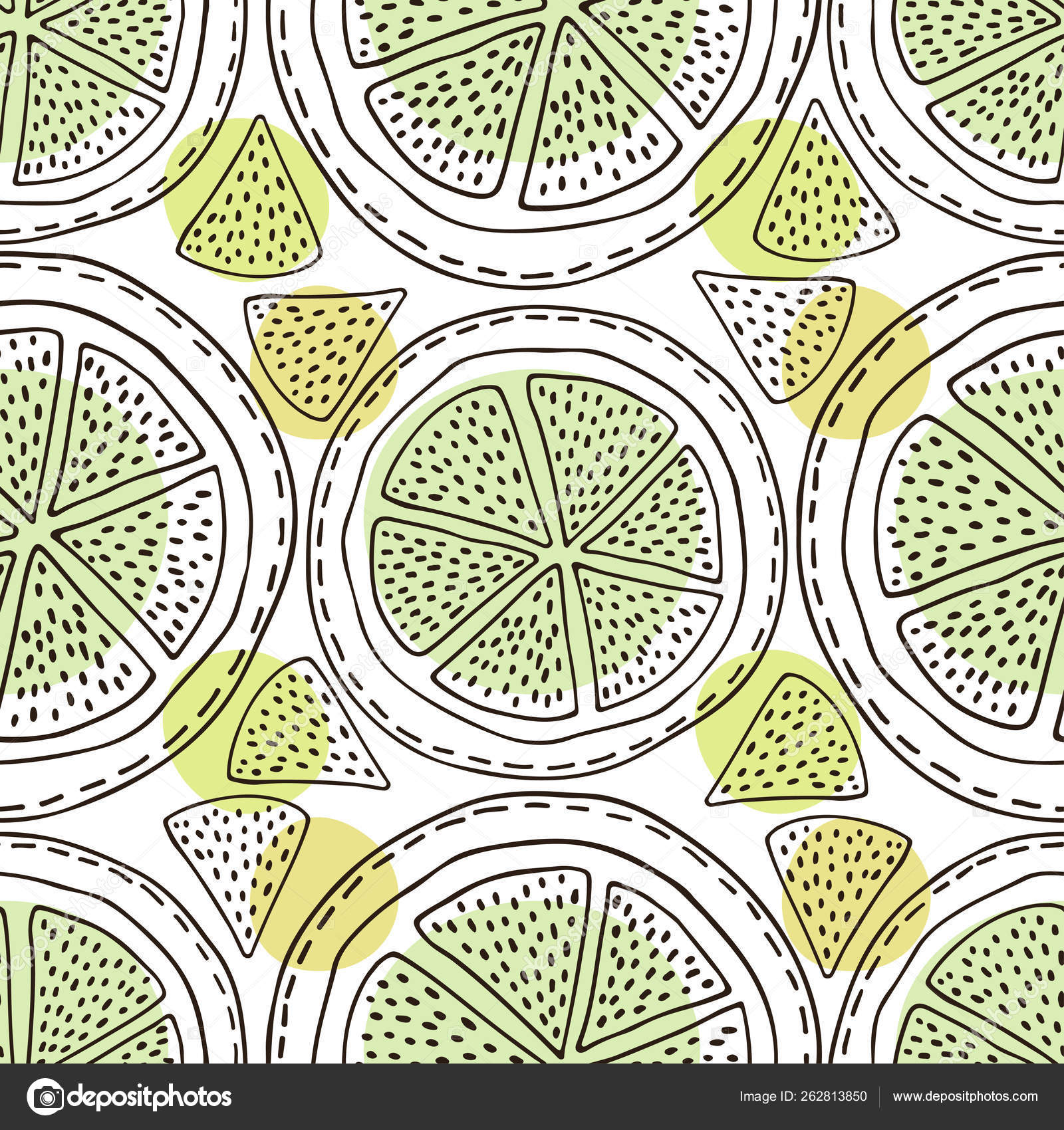 Citrus slices background. Fruits seamless pattern. Vector for fabric, textile, wrapping and ...