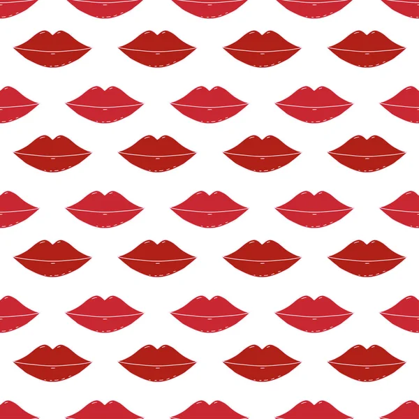 Kisses Seamless Pattern Glamour Background Red Lips Romantic Kisses ...
