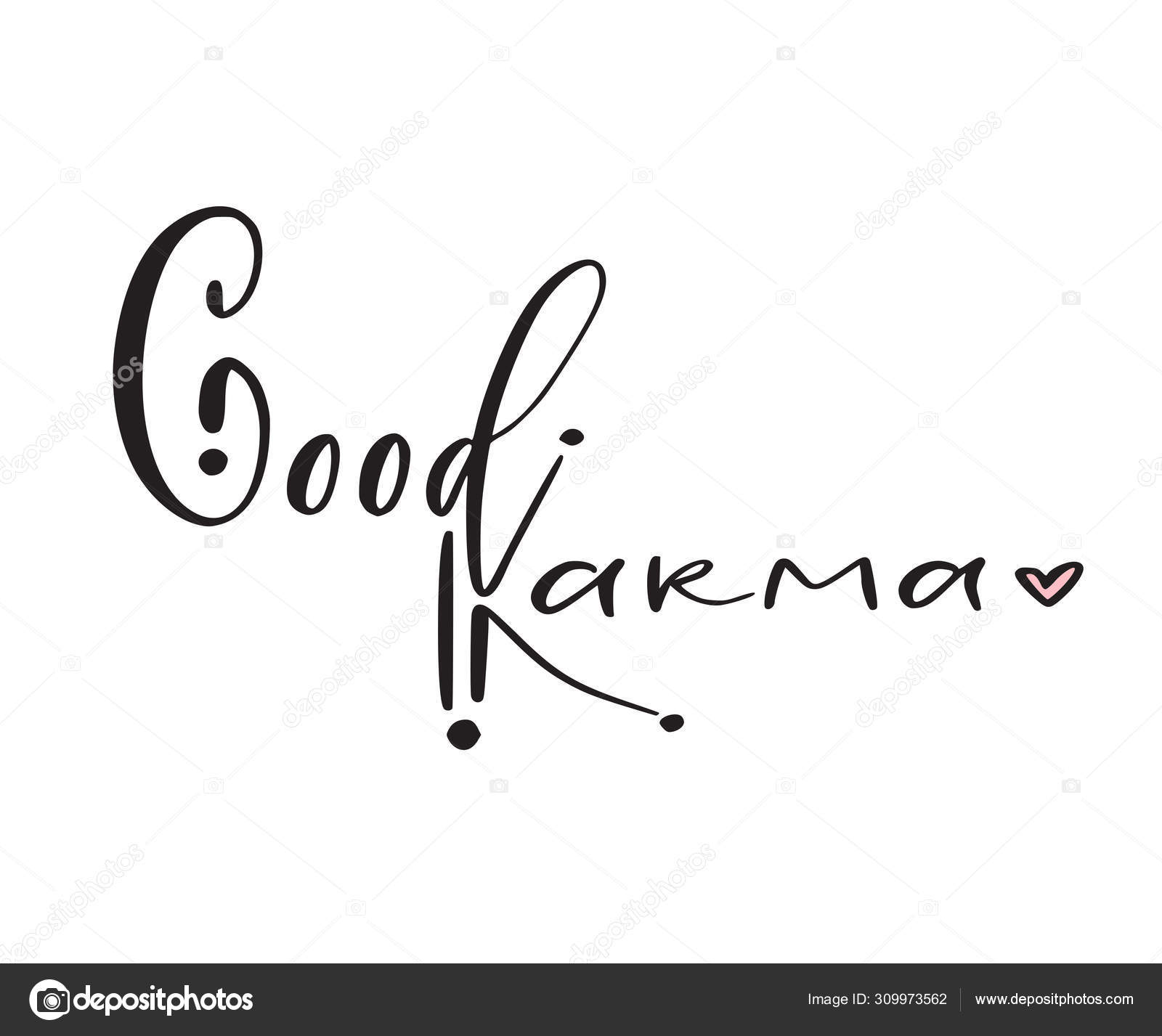 Buen Karma Caligrafía Moderna Diseño Tipográfico Póster Vector ...