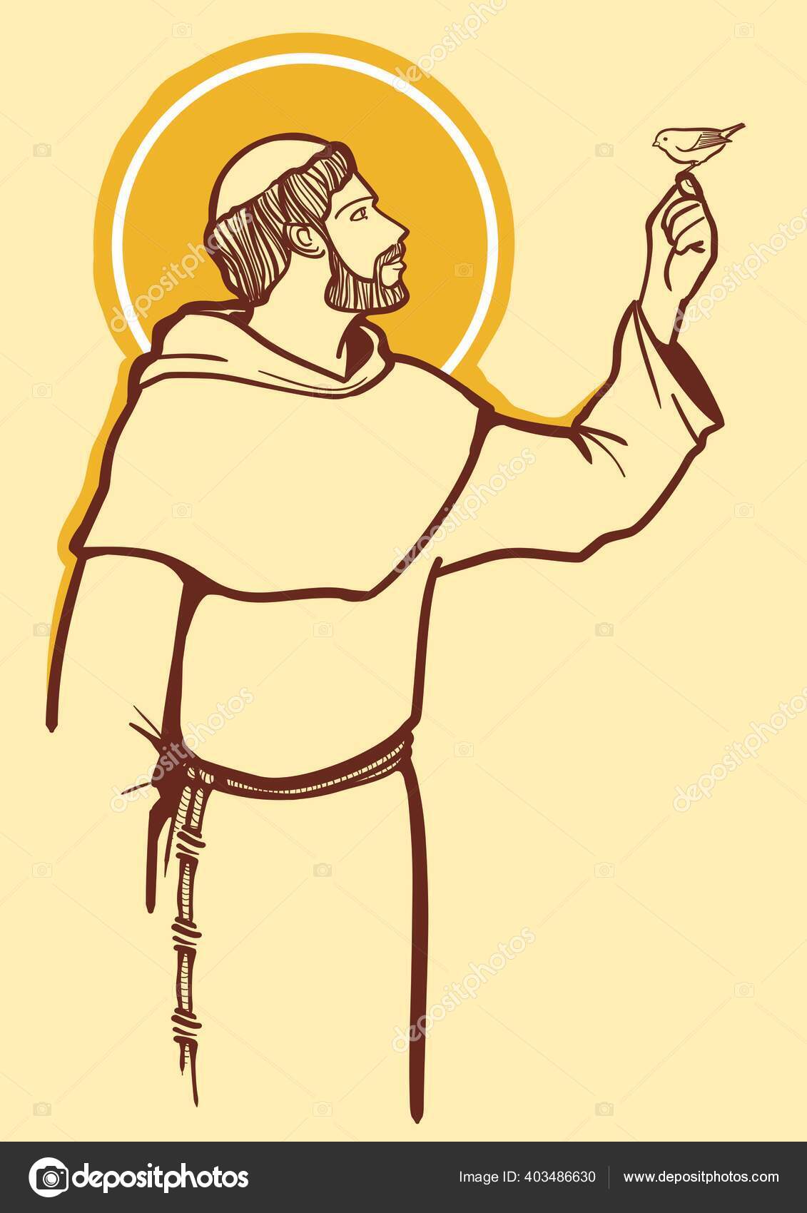 Saint Francis Assisi Nature Stock Vector Image by ©sete_yes #403486630