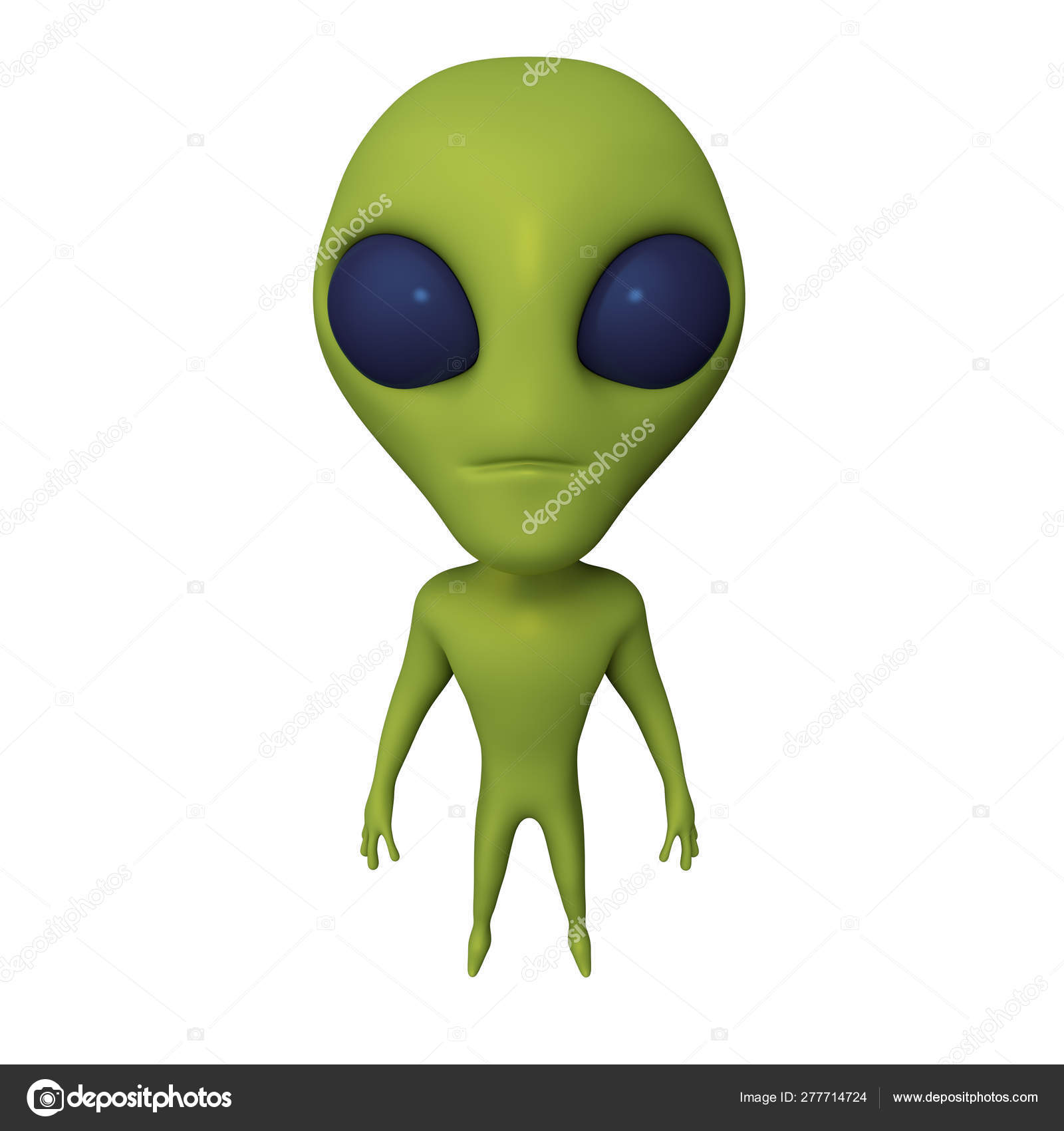 Green Alien. Front view. 3d rendering — Stock Photo © Margorita #277714724
