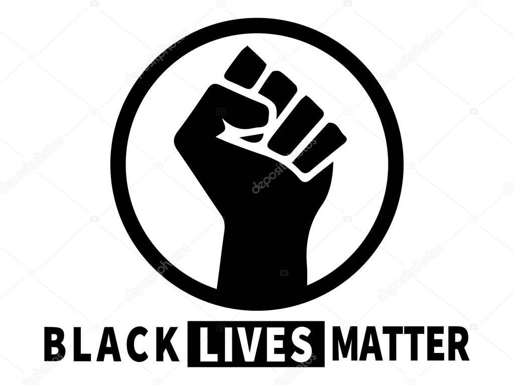 La vida de los negros importa. Ilustración en blanco y negro que ...