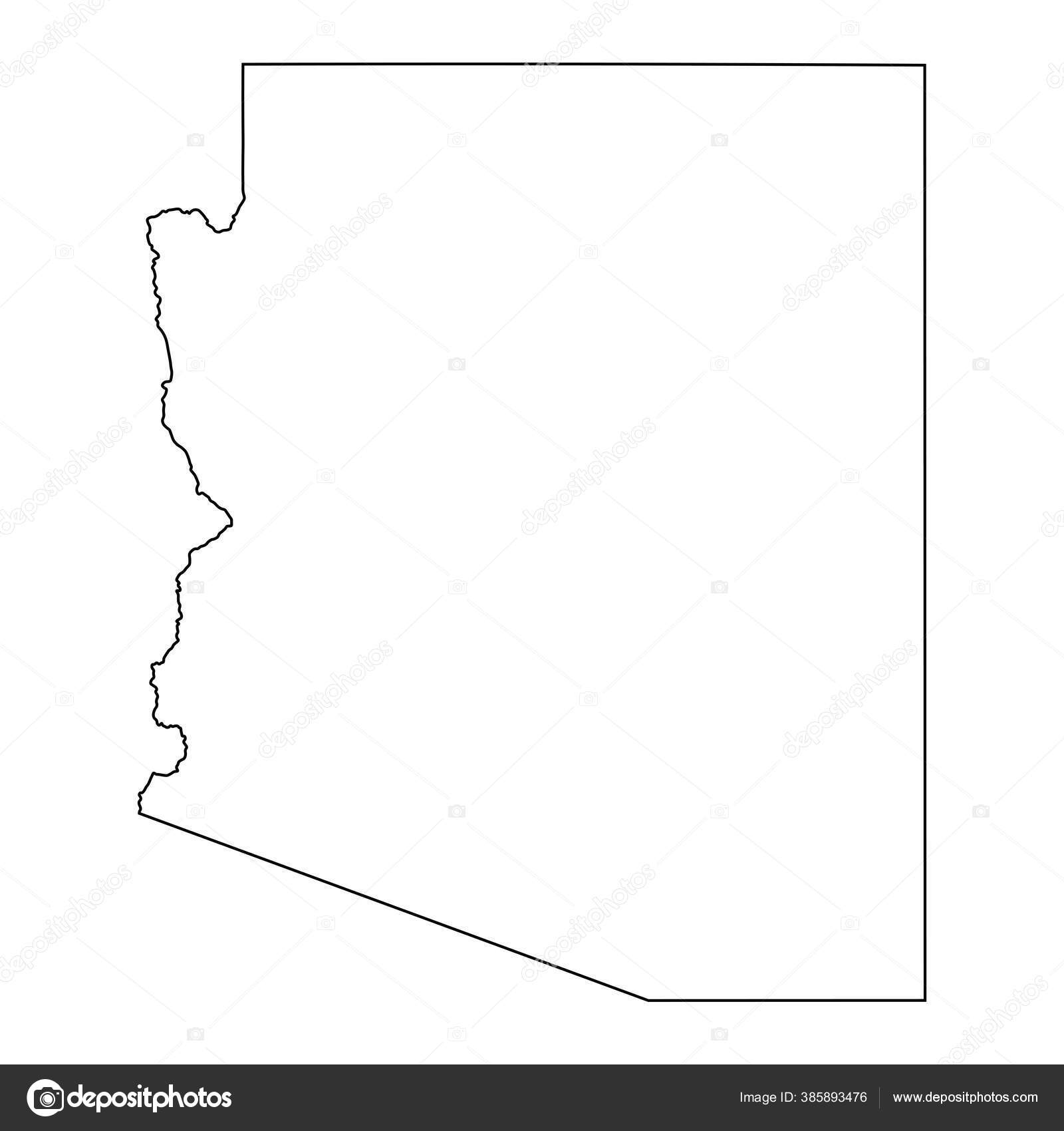 Arizona State Border Usa Map Outline Stock Vector Image by ...