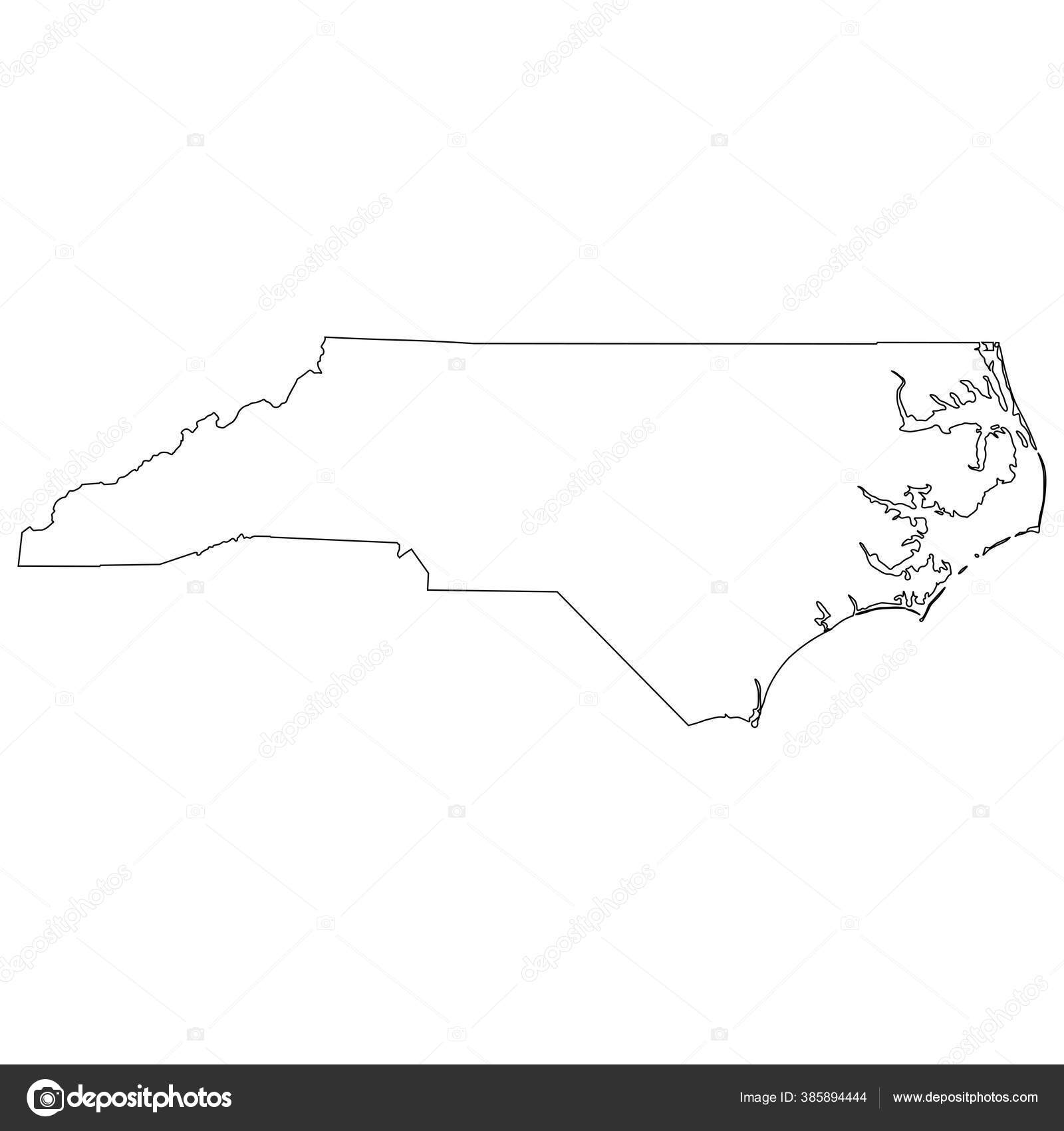 North Carolina State Border Usa Map Outline Stock Vector by ...