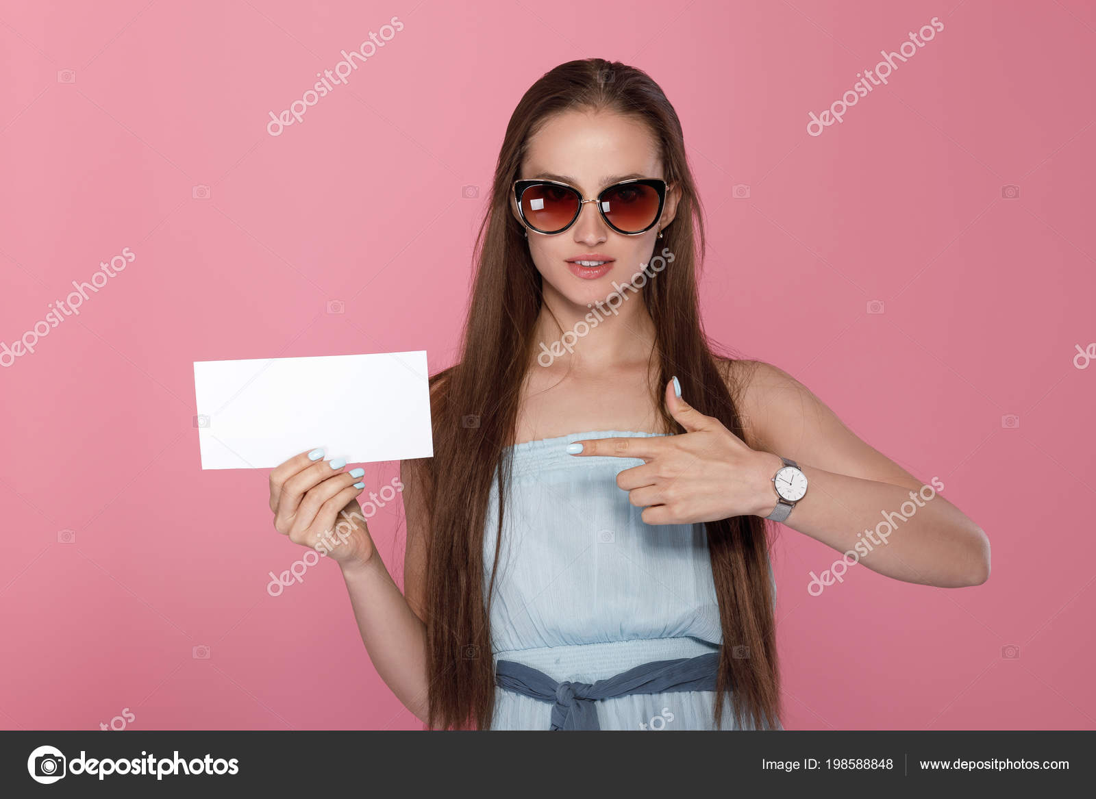 Woman showing on empty blank — Stock Photo © erstudio #198588848
