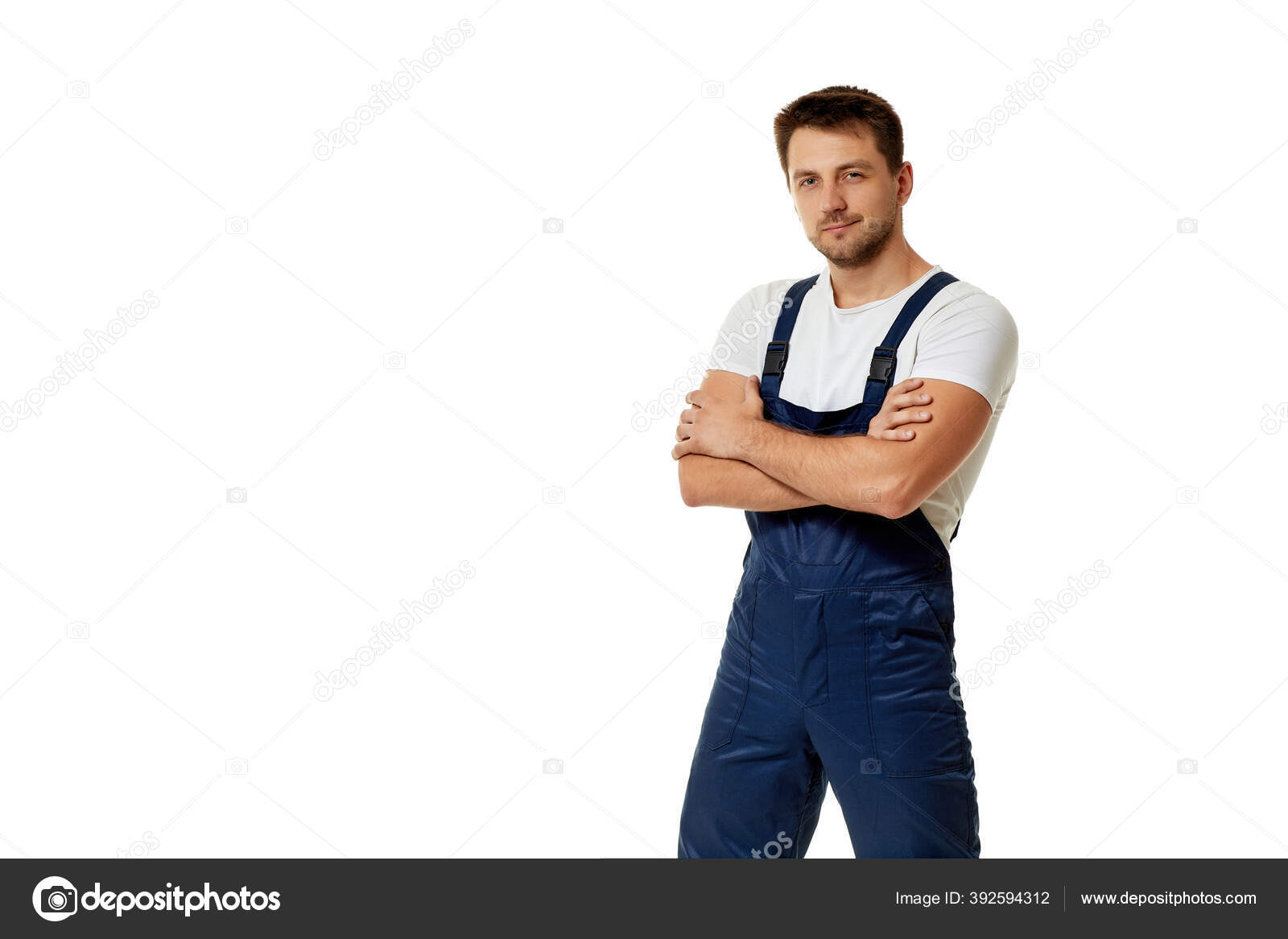 Workman in blue overalls Stock Photo by ©erstudio 392594312