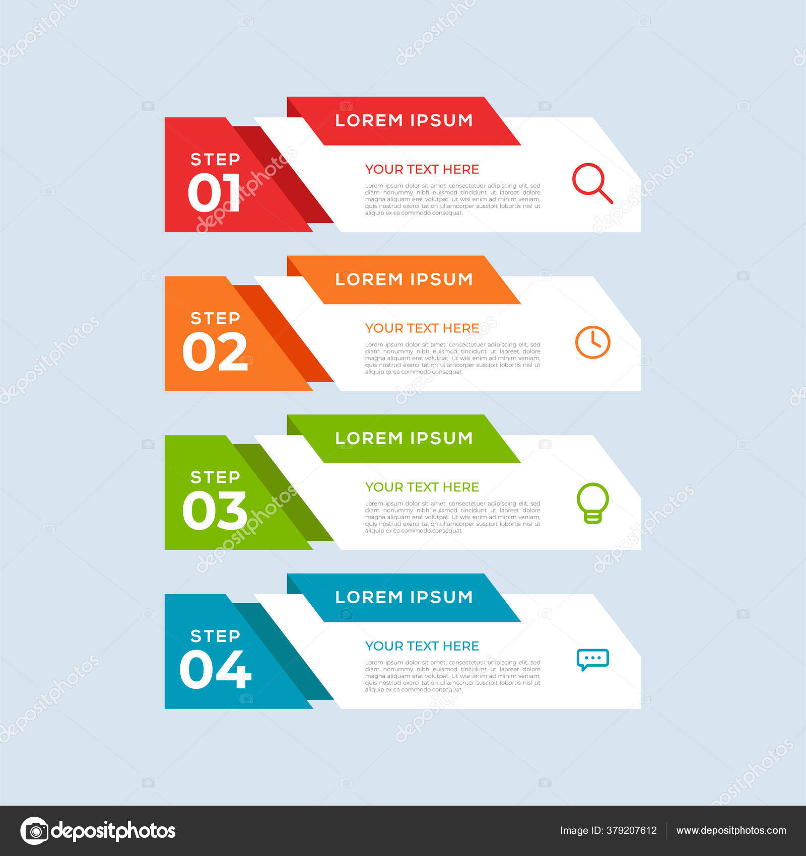 Modern Vector Colorful Step Infographic Template Numbers Icons Options ...